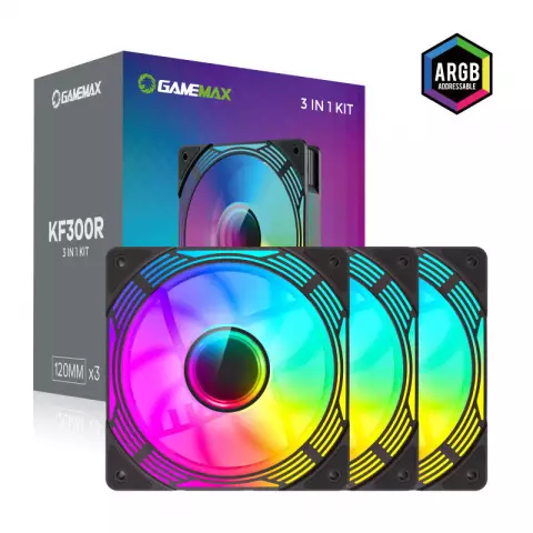 Ventiladores KIT 3 en 1 Gamemax KF300R ARGB Negro | Quito Ecuador