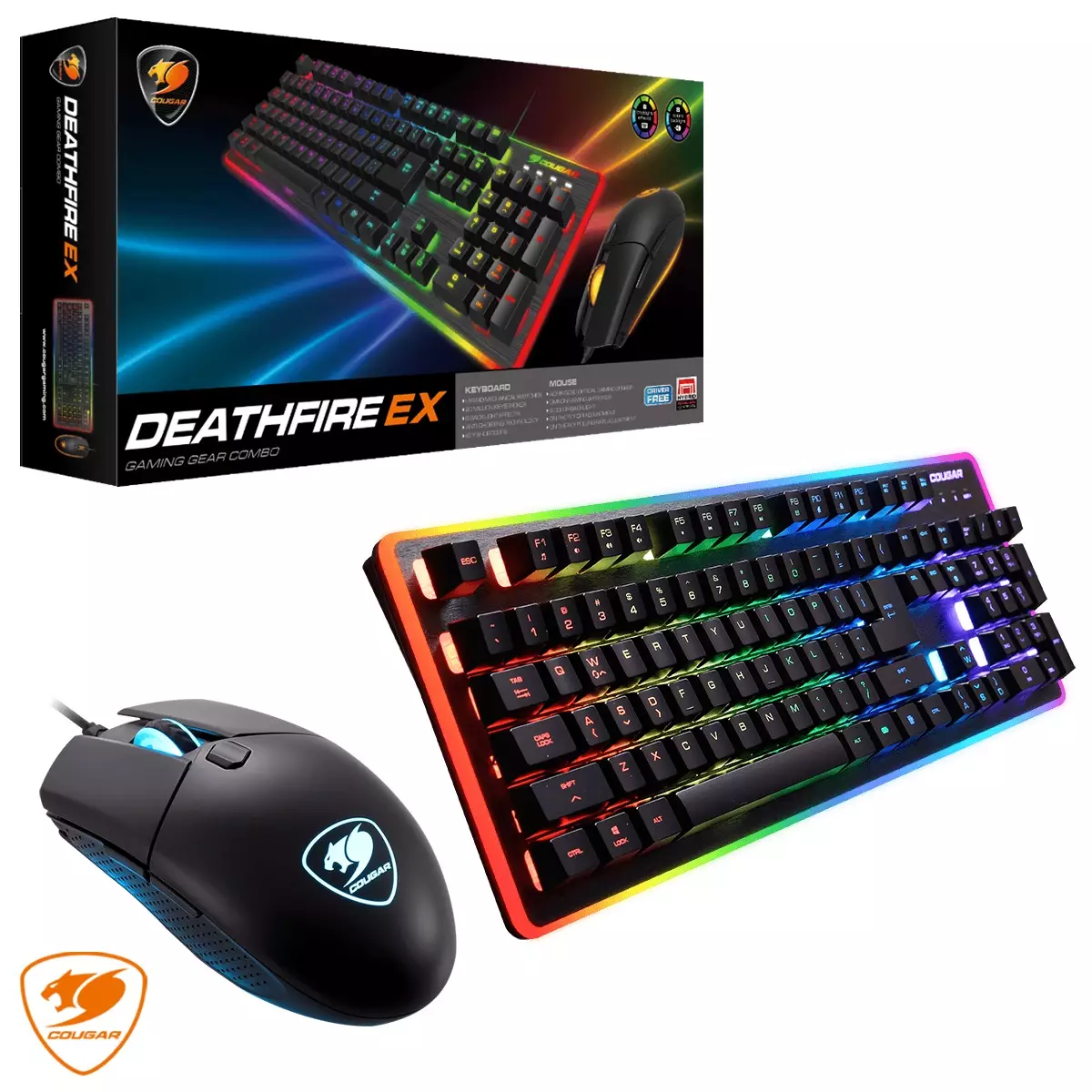 Combo gamer Teclado y Mouse Cougar Deathfire EX RGB | Quito Ecuador
